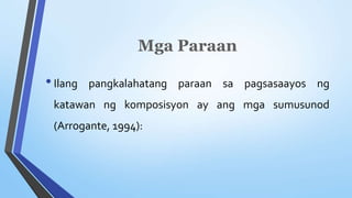 Mga Bahagi ng Teksto at mga Paraan.pptx