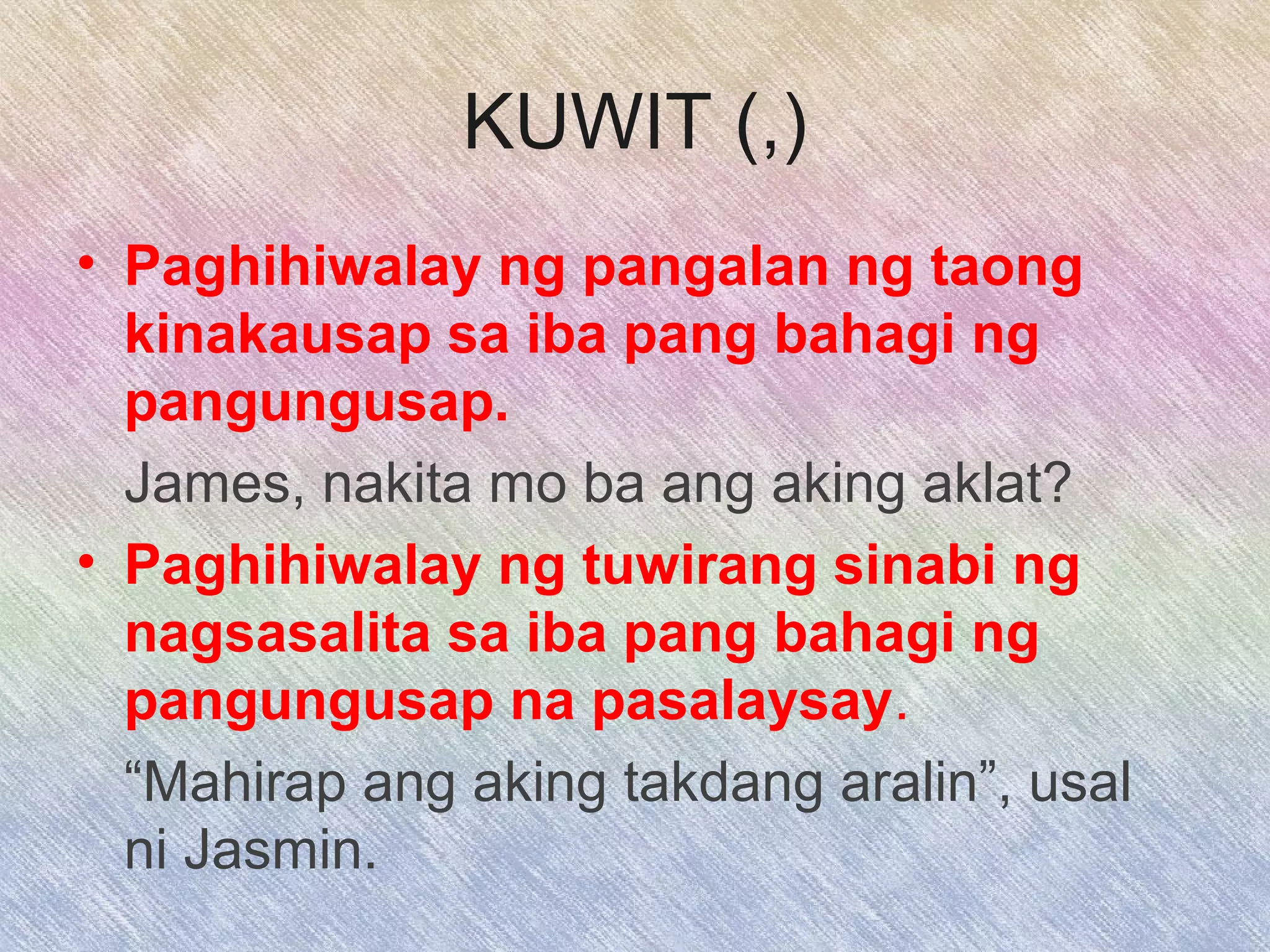 Mga bantas (PUNCTUATIONS) grade 5 | PPT