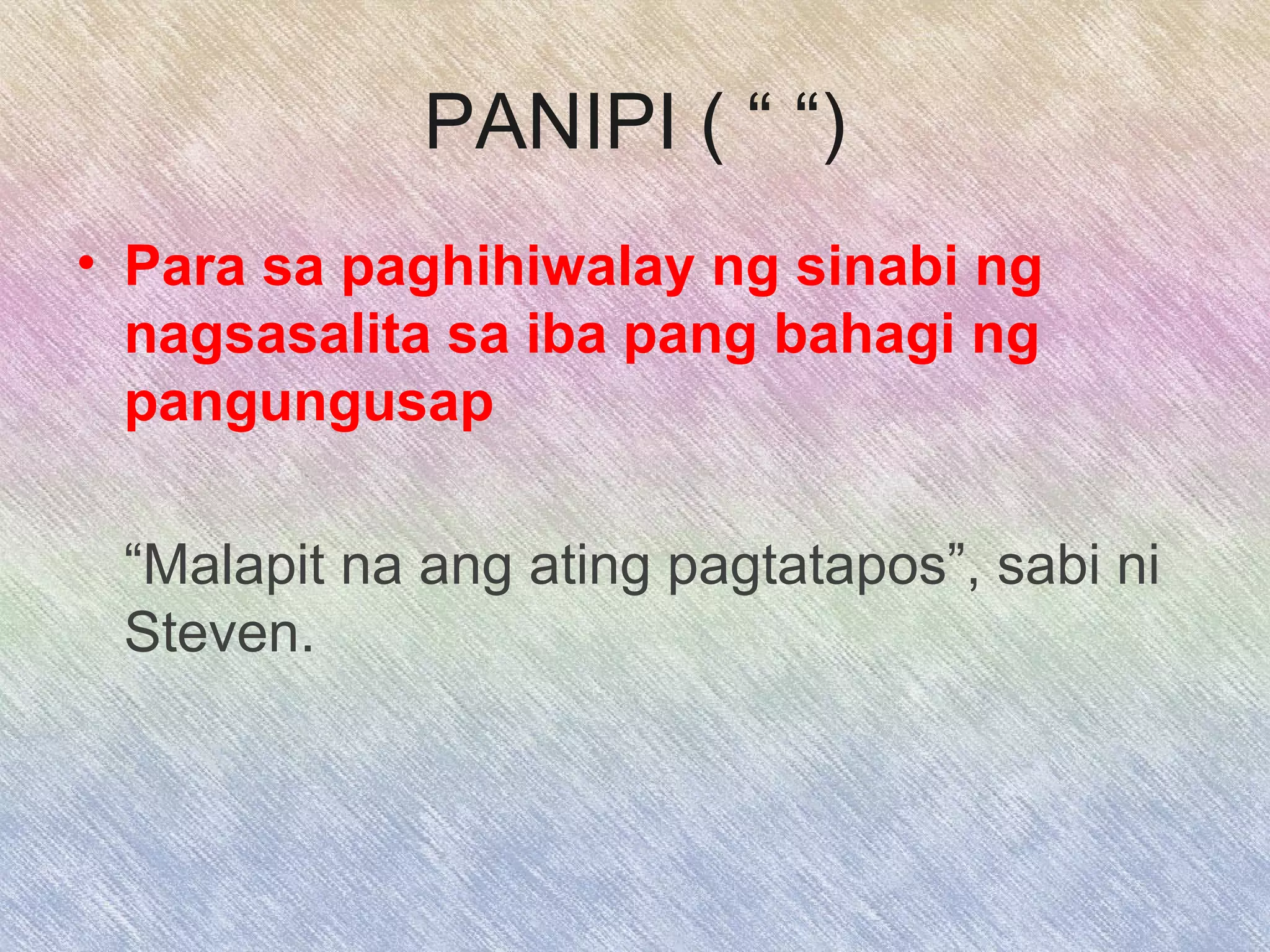 Mga bantas (PUNCTUATIONS) grade 5 | PPT