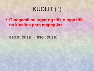 Mga bantas (PUNCTUATIONS) grade 5 | PPT