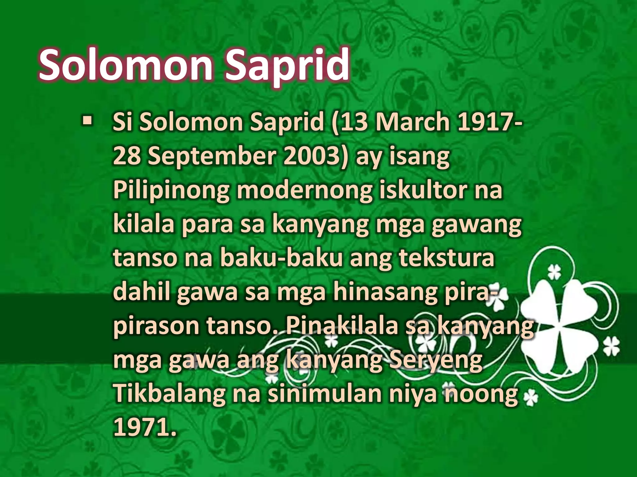 Mga Bantog na Pilipinong Pintor at Iskultor | PPTX
