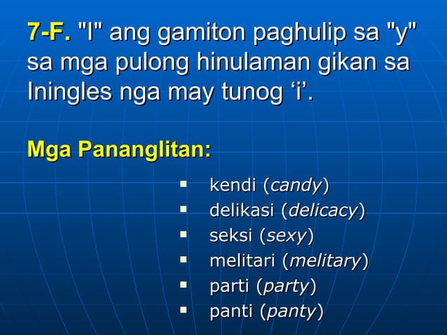 Mga Batakan Sa Panitik Sa Binisaya Sinugboanon | PPT
