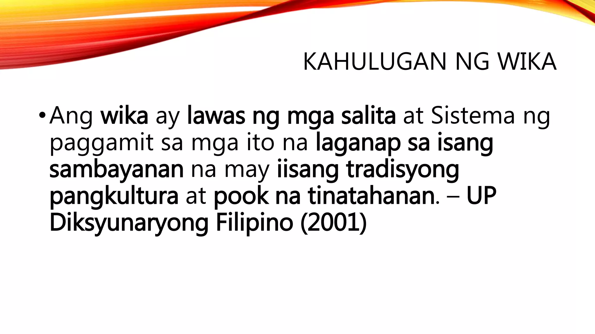 Mga batayang kaalaman sa wika | PPTX
