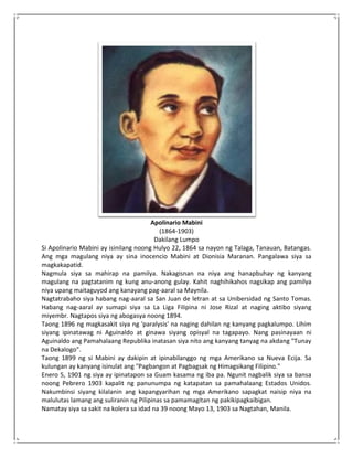 Mga bayani ng pilipinas