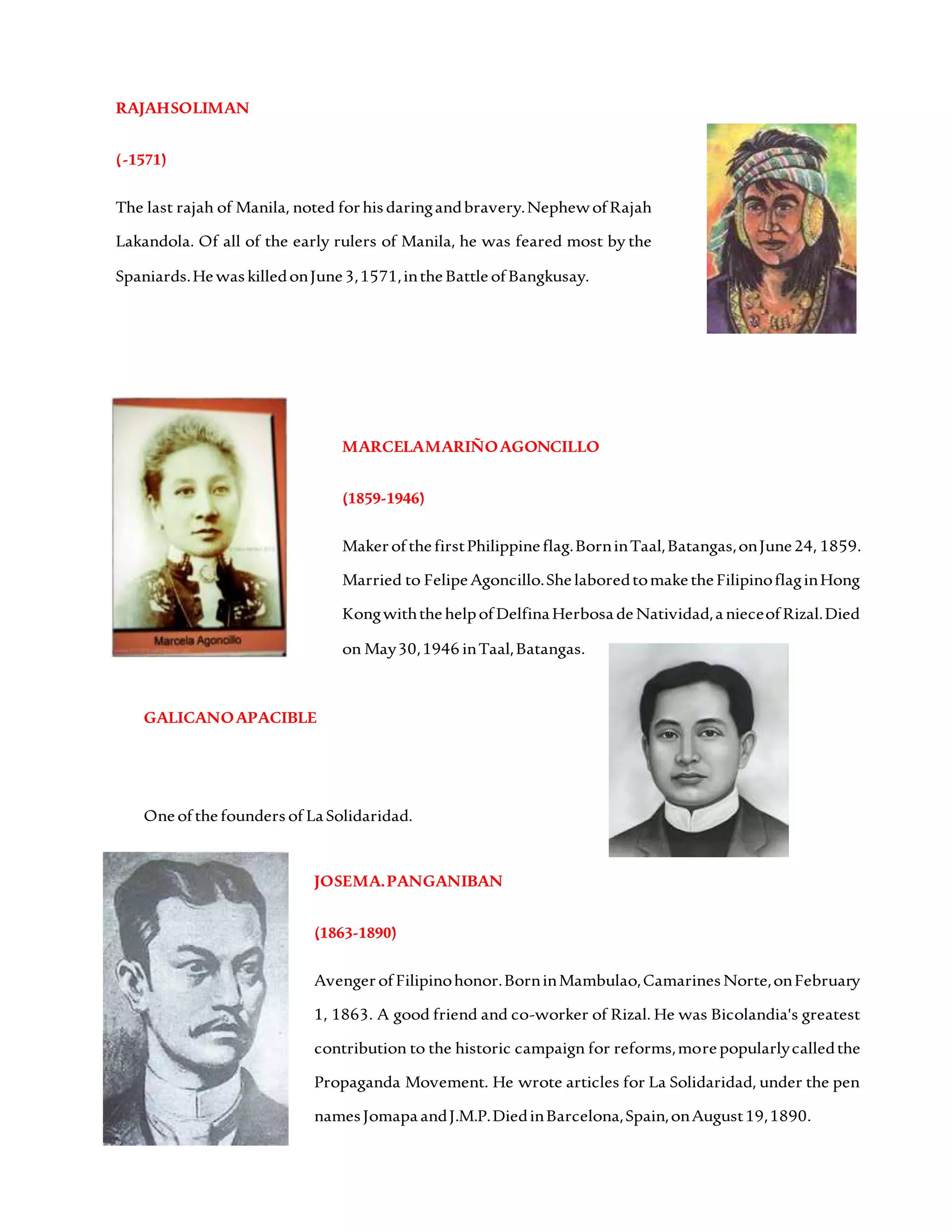 Mga bayaning pilipino | DOCX
