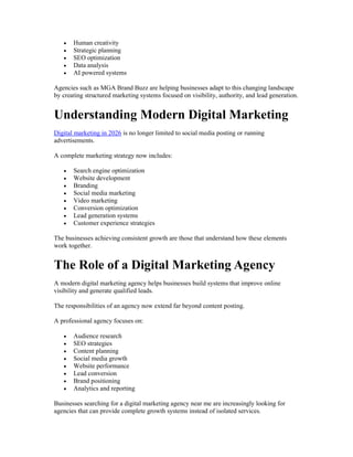 MGA Brand Buzz Guide to AI Driven Digital Marketing Growth in 2026 | PDF