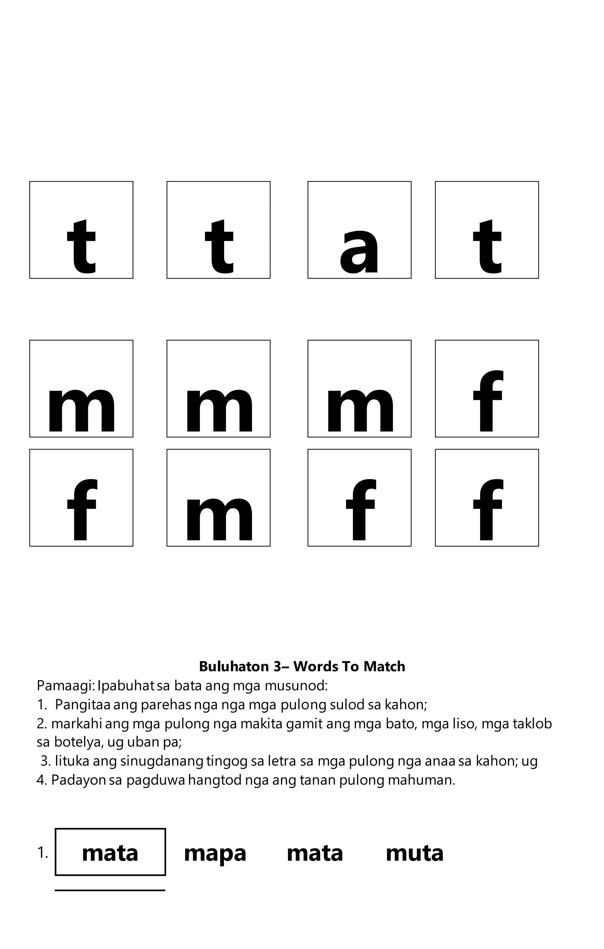 Mga buluhaton sa literacy | DOCX