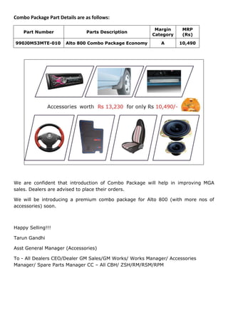 MGA Combo for Alto800 | PDF
