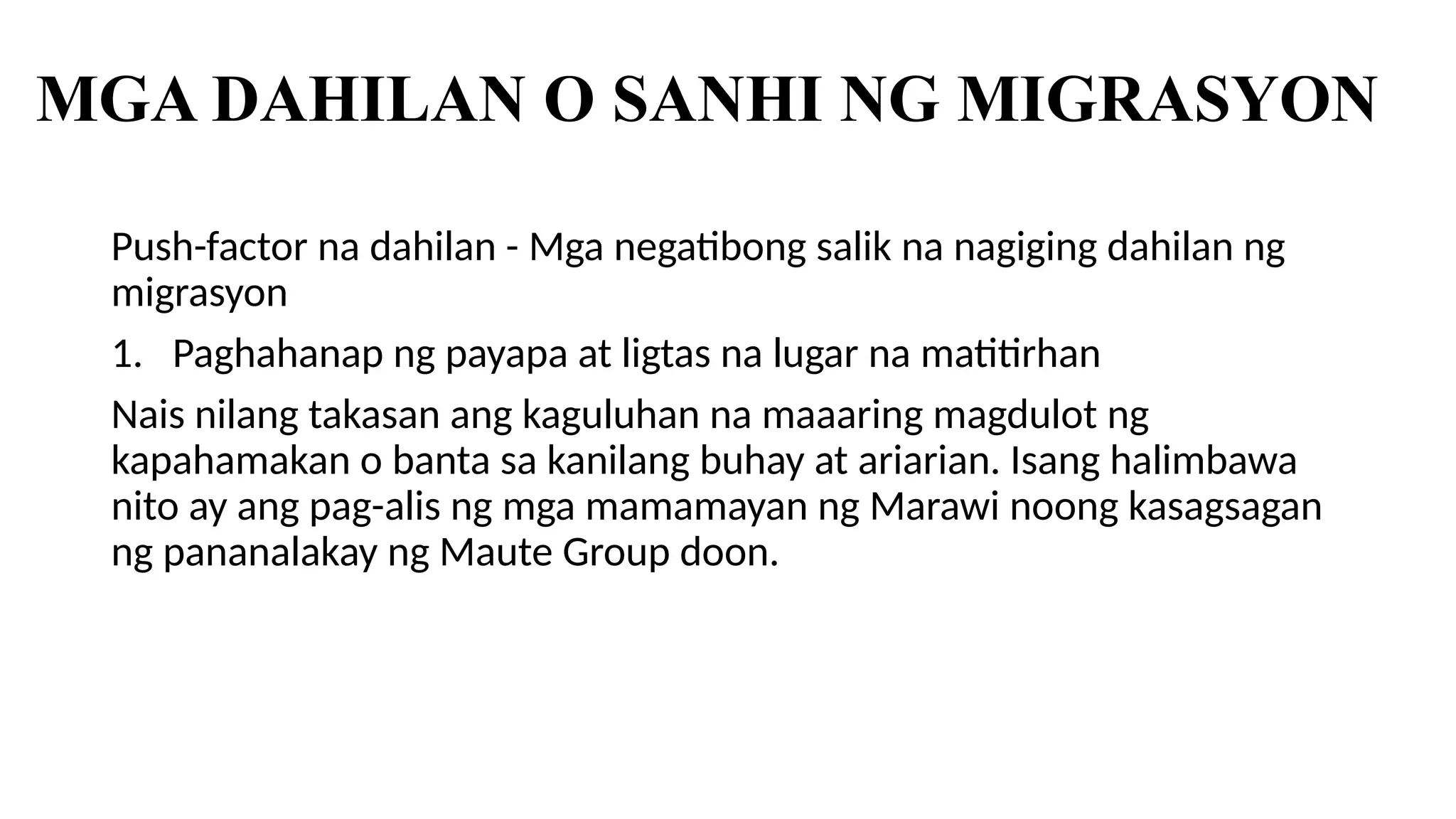 Mga Dahilan at Epekto ng Migrasyon .pptx