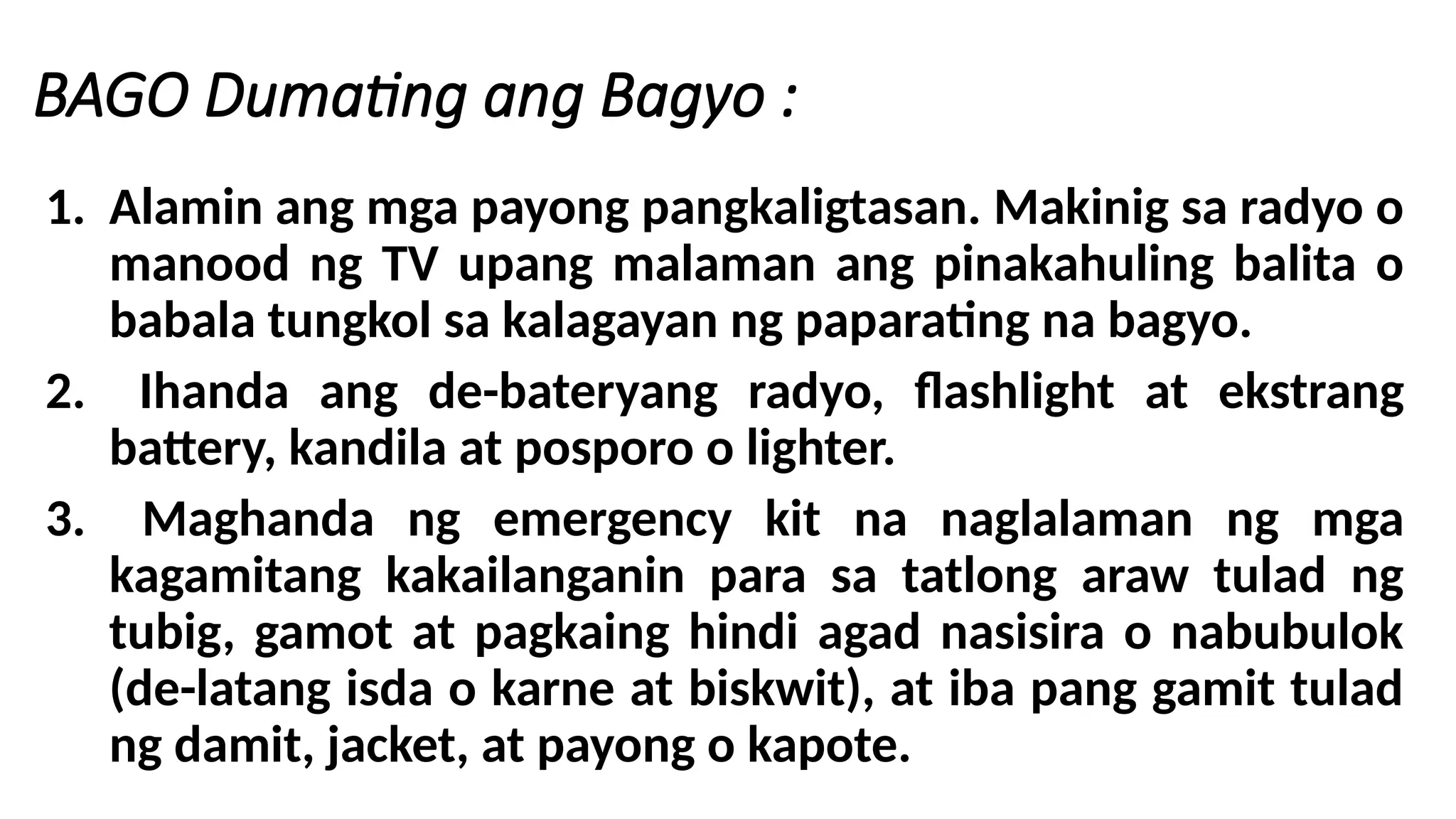Mga Dapat Gawin sa Panahon ng Pagbagyo.pptx
