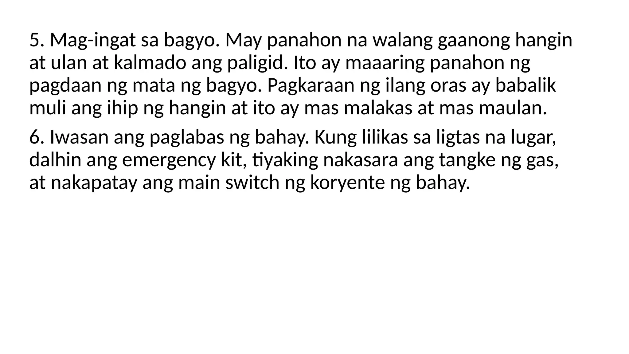 Mga Dapat Gawin sa Panahon ng Pagbagyo.pptx