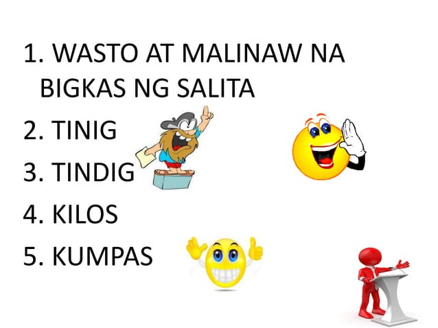 Mga dapat tandaan sa epektibong pagsasalita at mahusay na ...