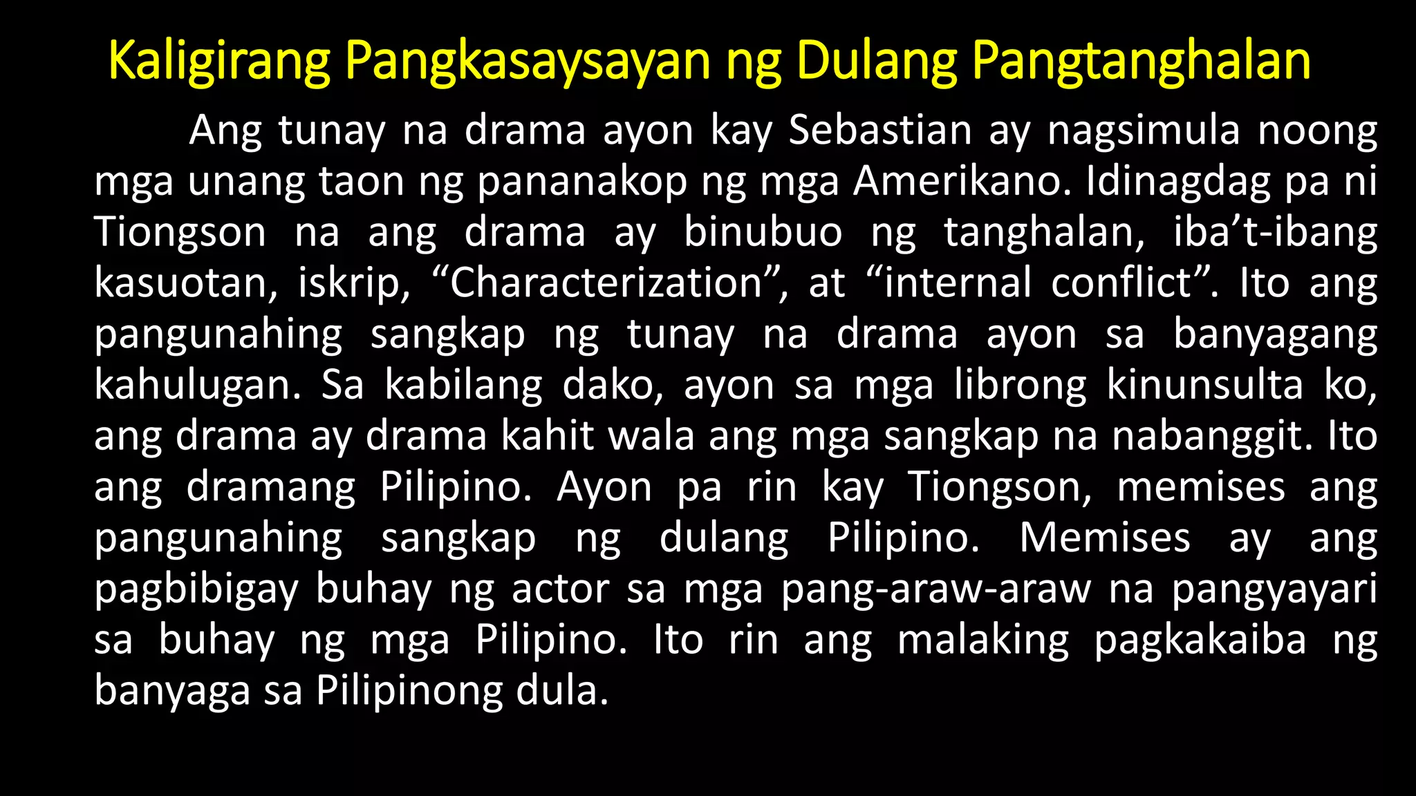 Mga dulang pantanghalan | PPTX