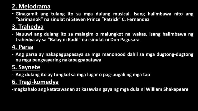 Mga dulang pantanghalan | PPTX