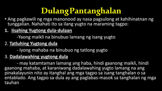 Mga dulang pantanghalan | PPTX