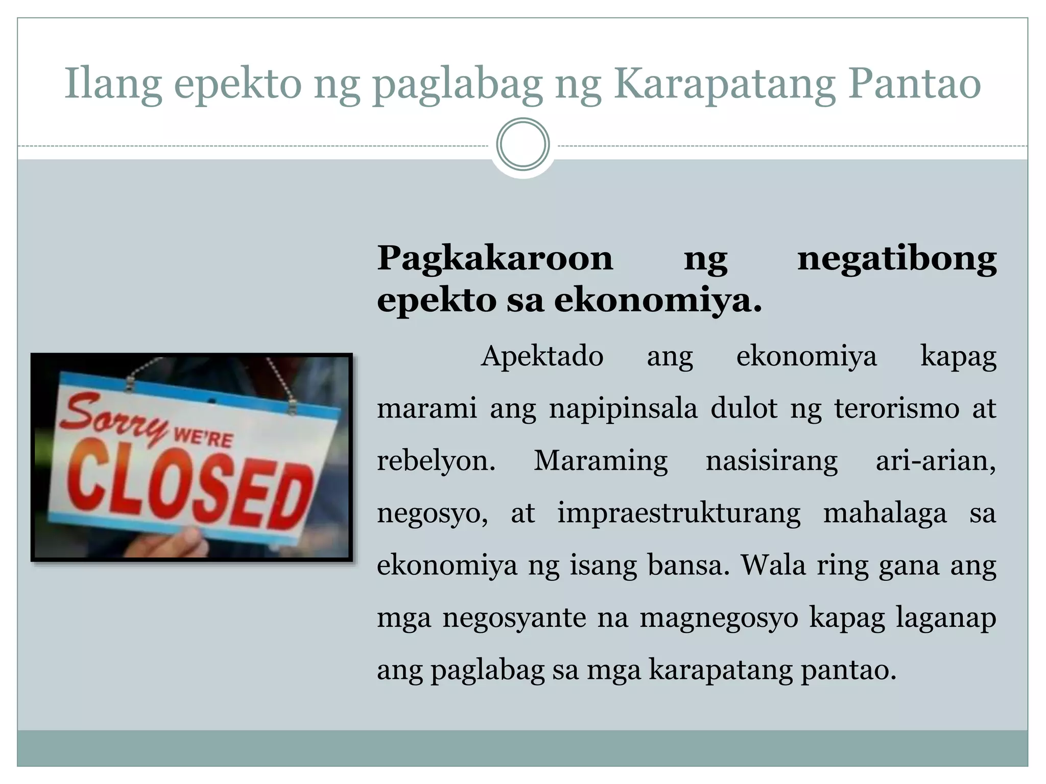 Mga Epekto ng Paglabag sa Karapatang Pantao | PPTX