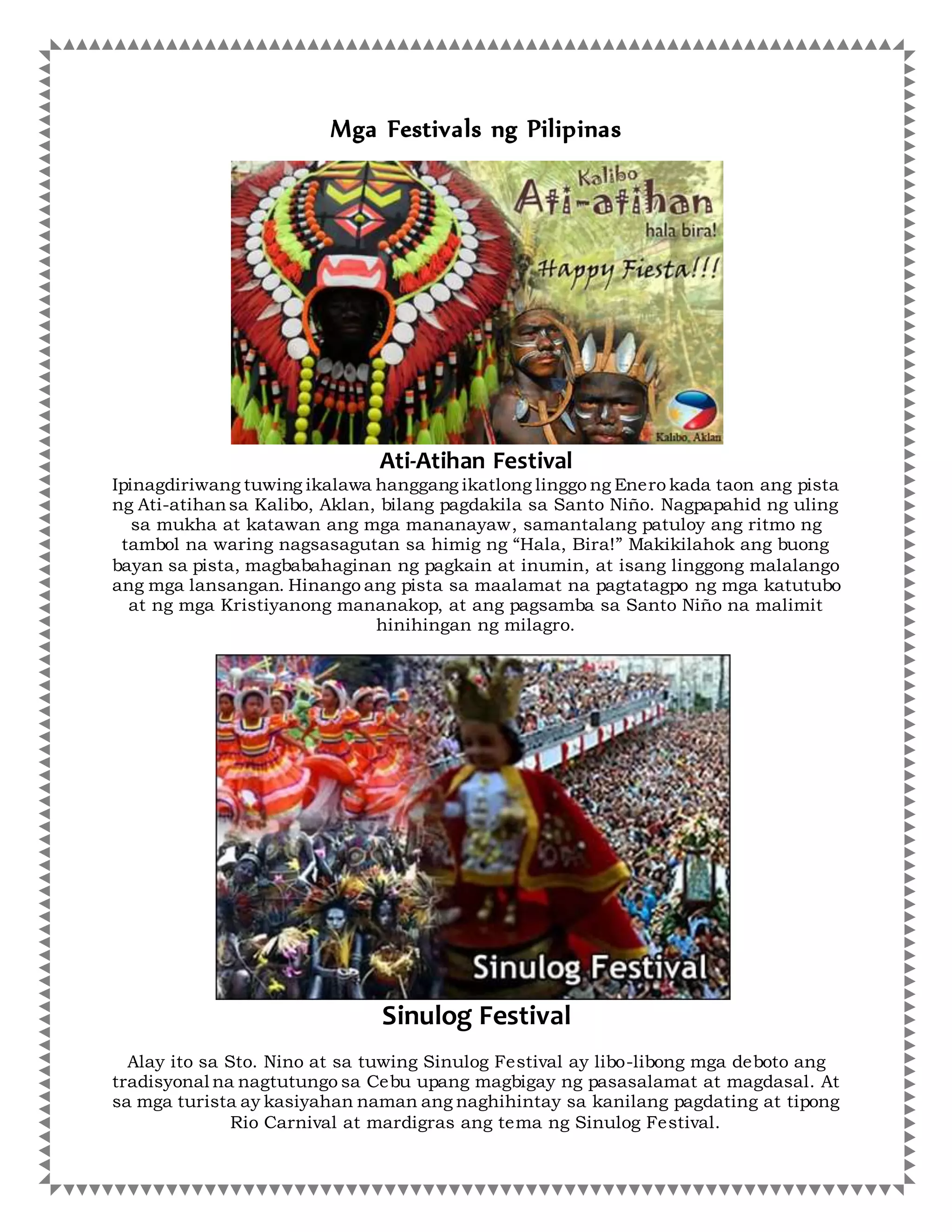 Mga festivals ng pilipinas | DOCX