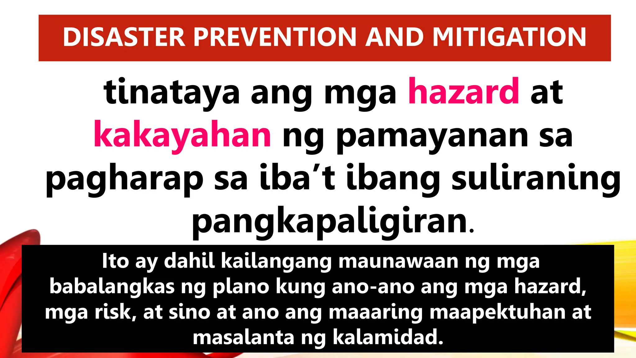 MGA HAKBANG SA PAGBUO NG CBDRRM PLAN (UNANG YUGTO_DISASTER PREVENTION ...