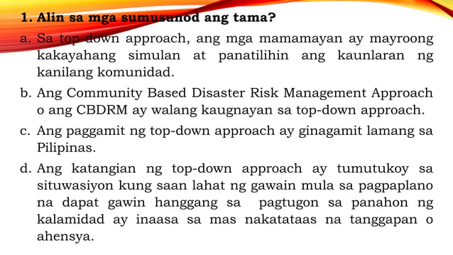 MGA HAKBANG SA PAGBUO NG CBDRRM PLAN (UNANG YUGTO_DISASTER PREVENTION ...