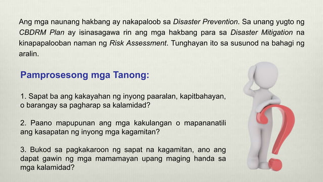 Mga Hakbang sa Pagbuo ng Community-Based Disaster Risk Reduction and Management Plan AP 10 | PPTX