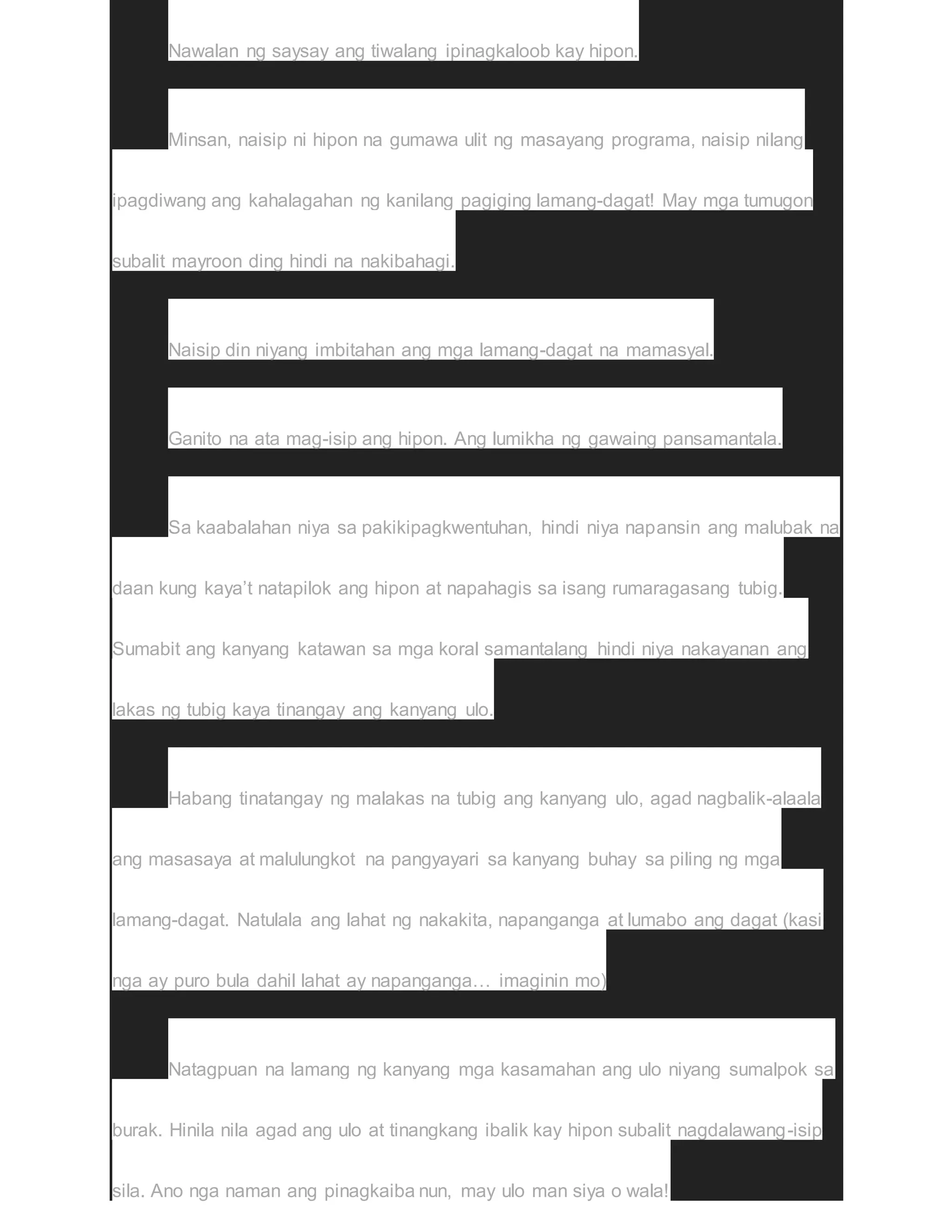 Mga halimbawa ng mga uri ng maikling kwento | DOCX