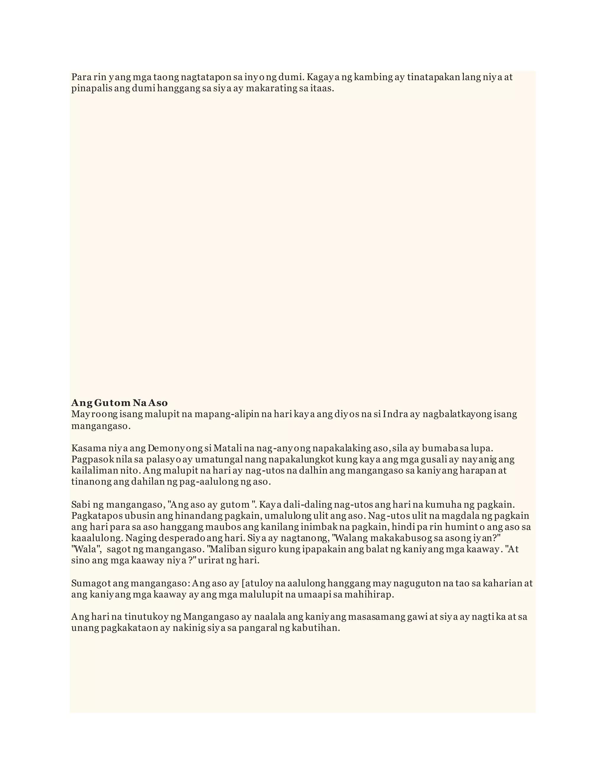 Mga halimbawa ng parabula | DOCX