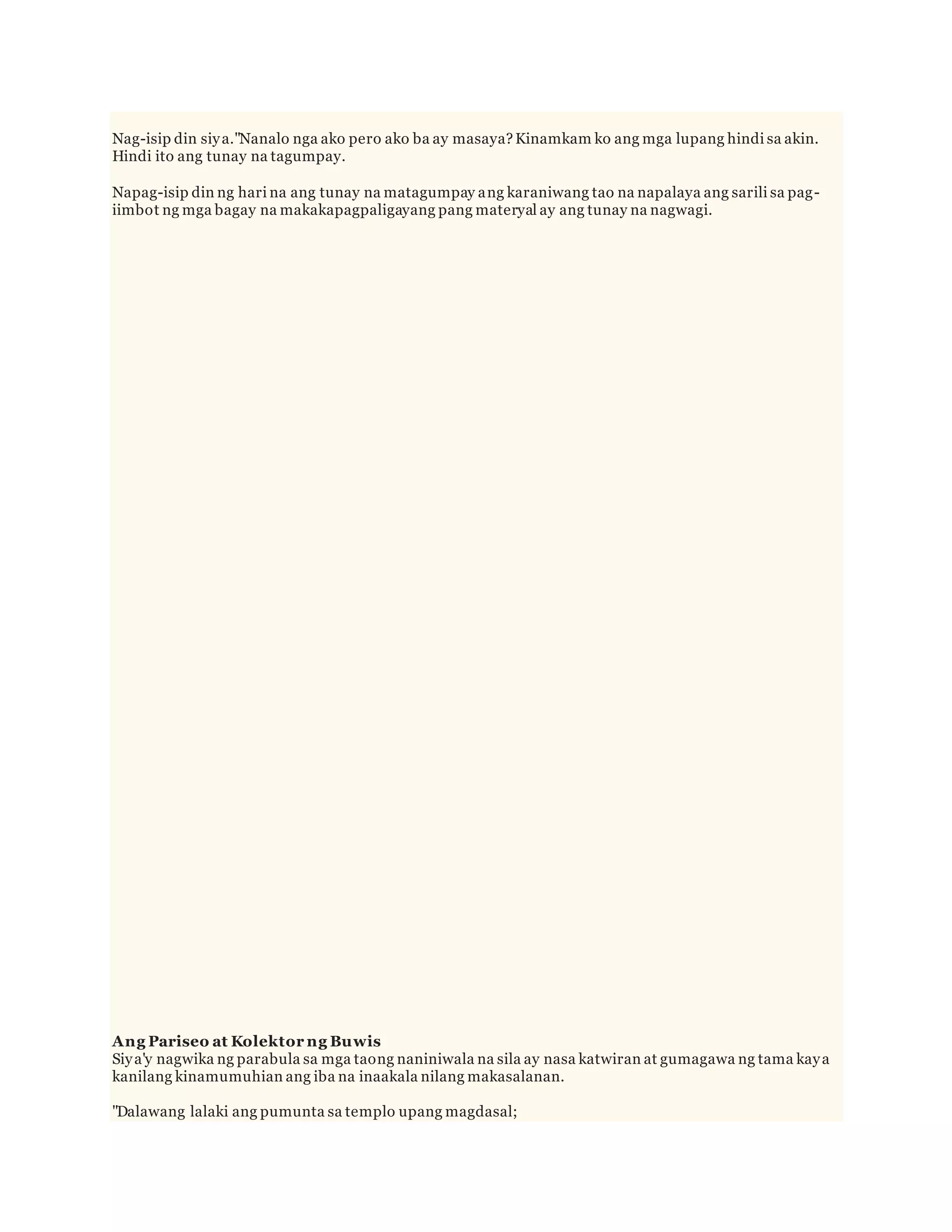 Halimbawa Ng Parabula