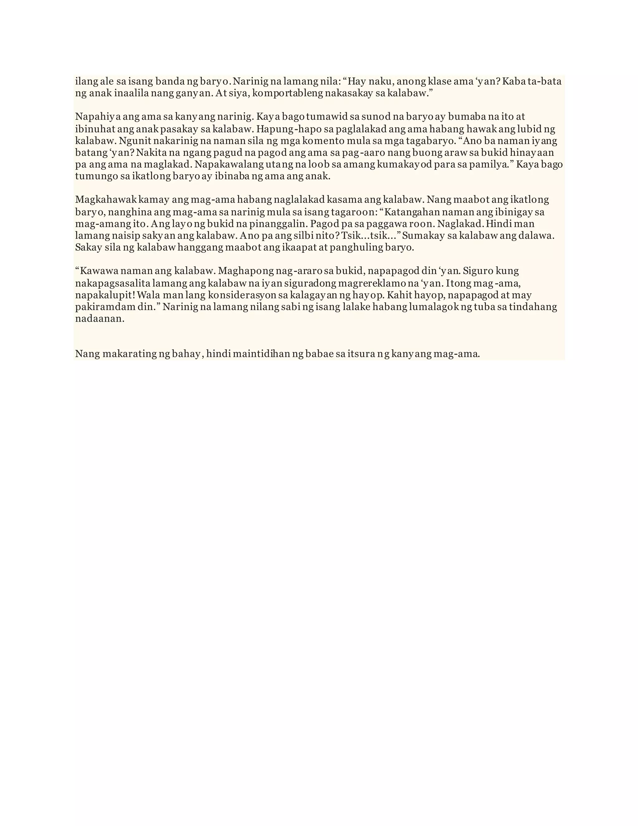 Mga halimbawa ng parabula | DOCX