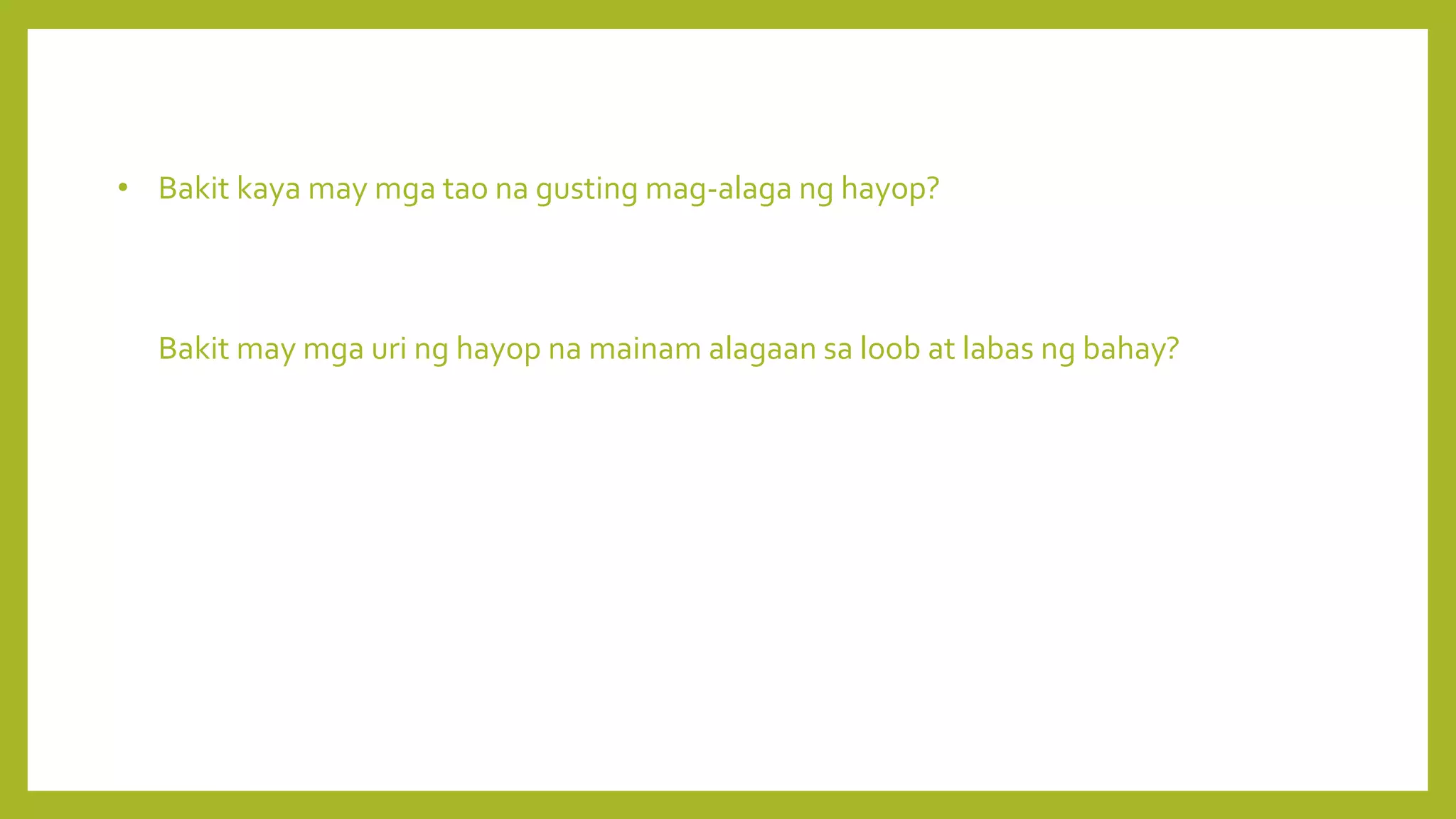 Mga hayop na maaring alagaan sa tahanan.pptx