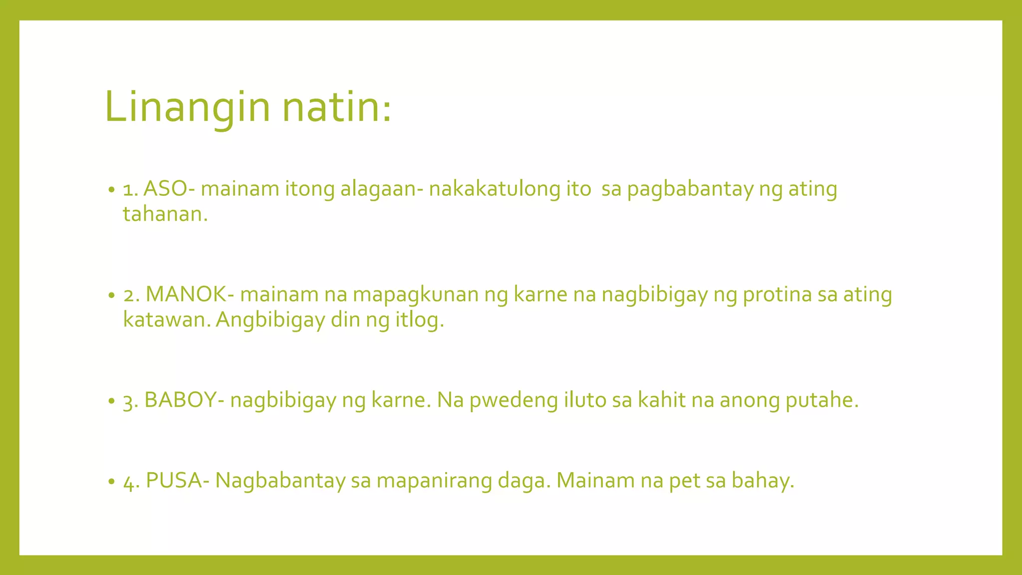 Mga hayop na maaring alagaan sa tahanan.pptx