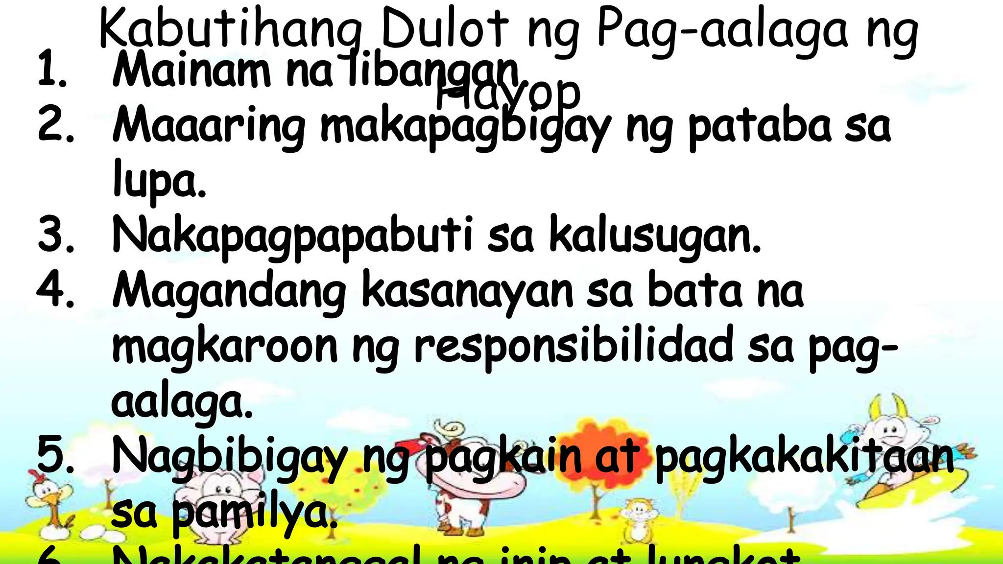 MGA HAYOP NA MAARING ALAGAAN SA TAHANAN.pptx