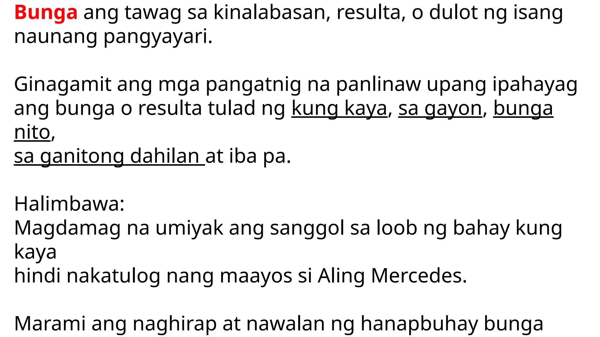 Mga Hudyat ng Sanhi at Bunga ng mga Pangyayari | PPTX