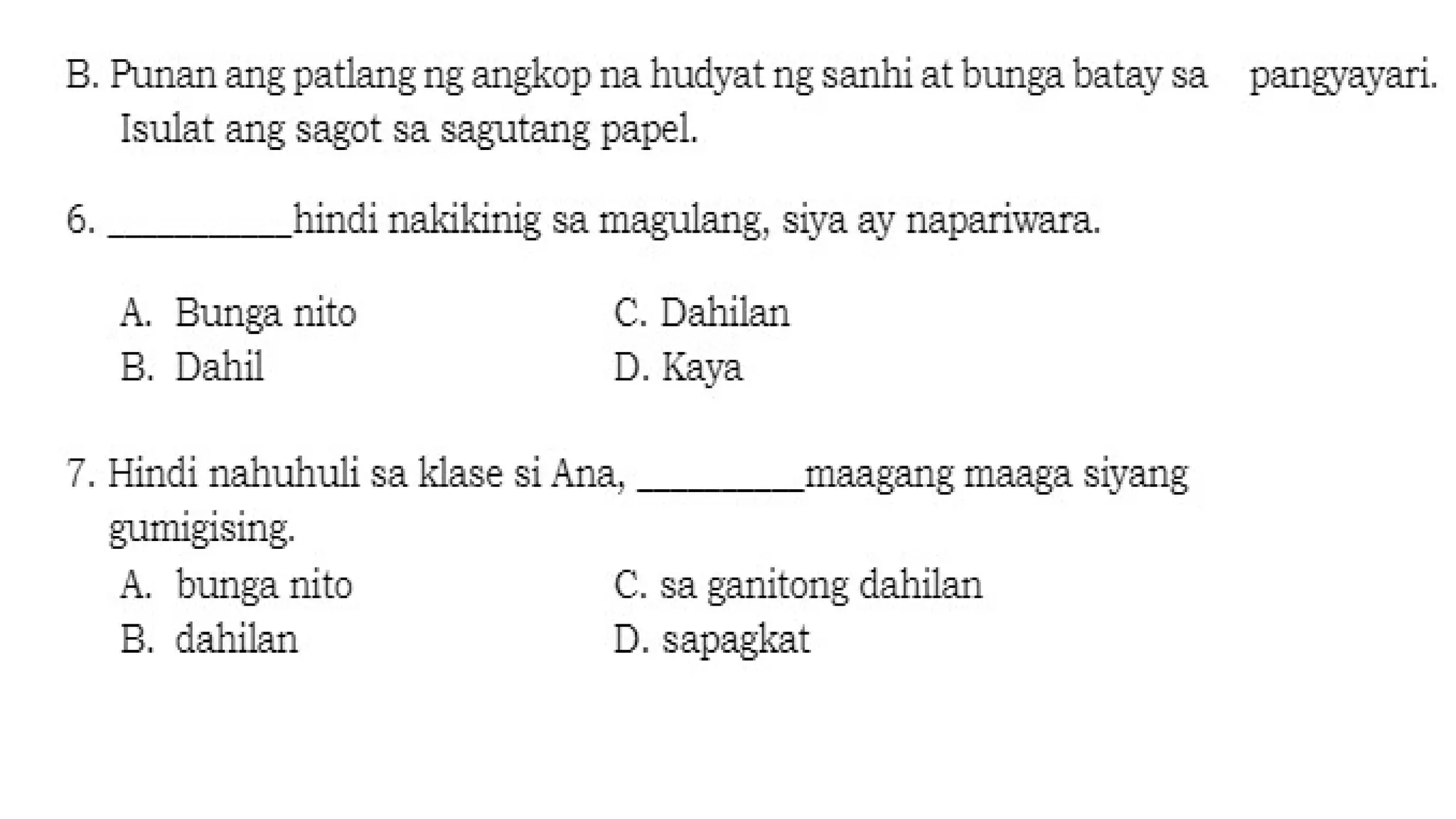 Mga Hudyat ng Sanhi at Bunga ng mga Pangyayari | PPTX