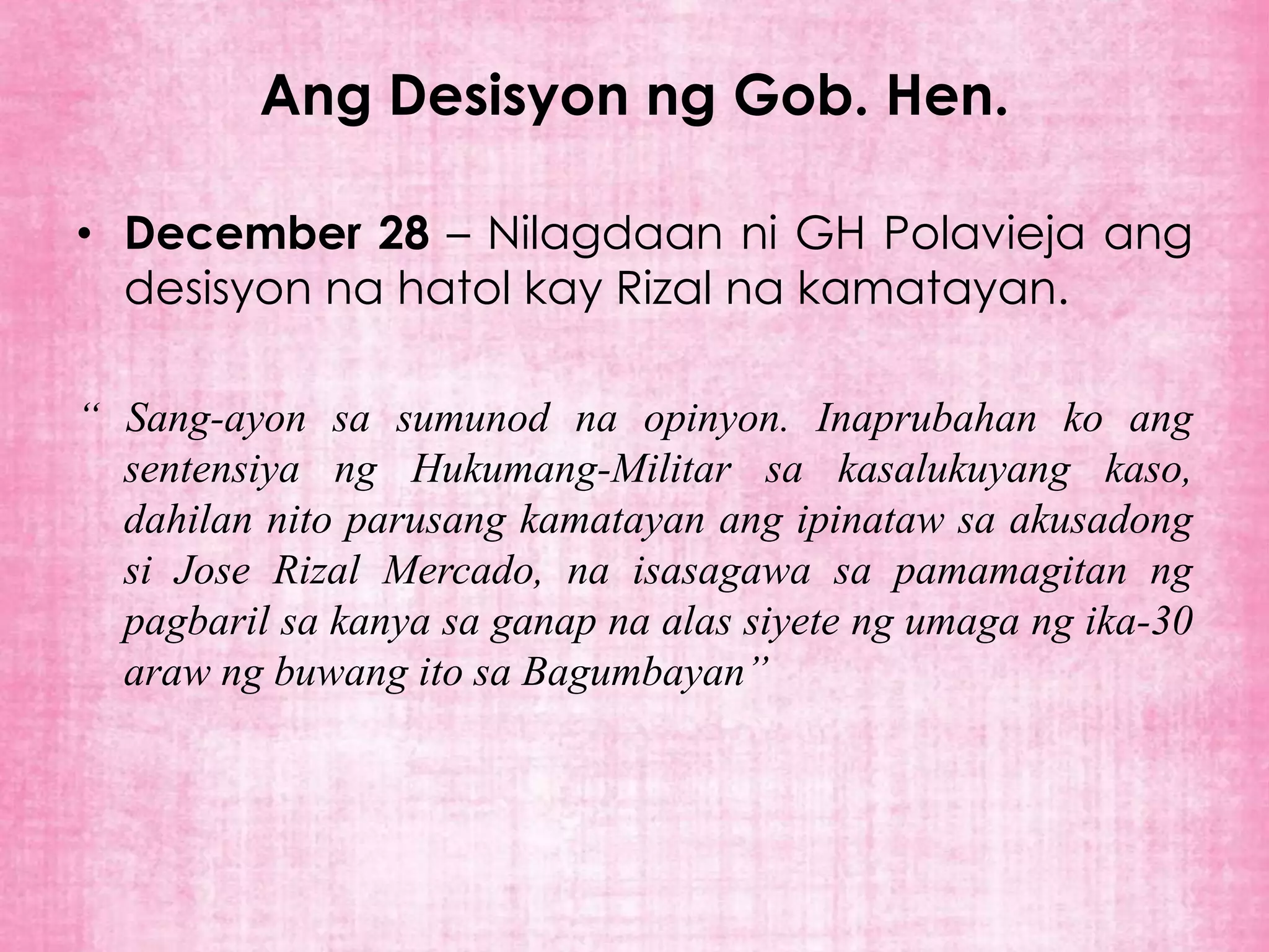 Mga huling araw ni rizal | PPTX