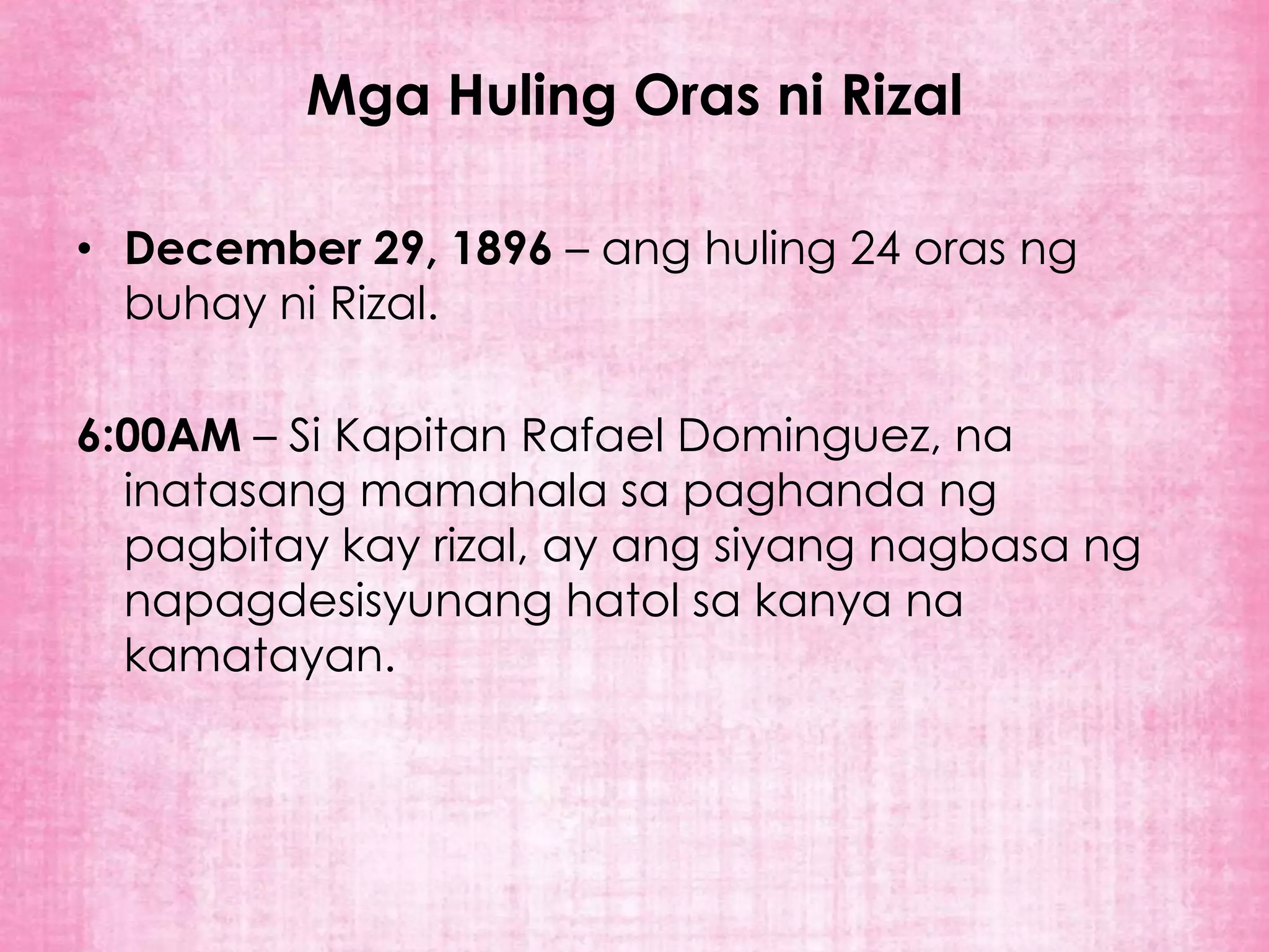 Mga huling araw ni rizal | PPTX