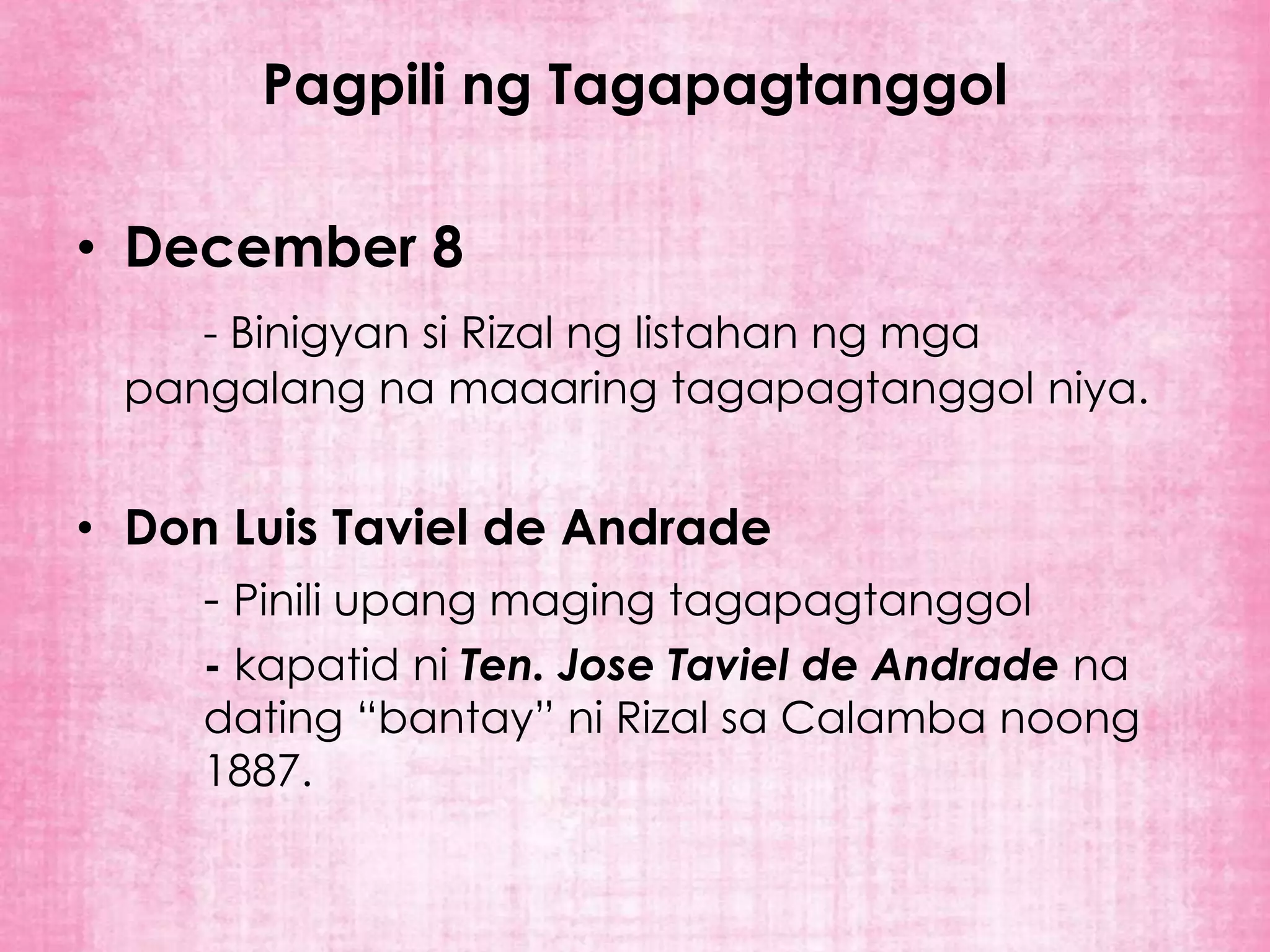 Mga huling araw ni rizal | PPTX