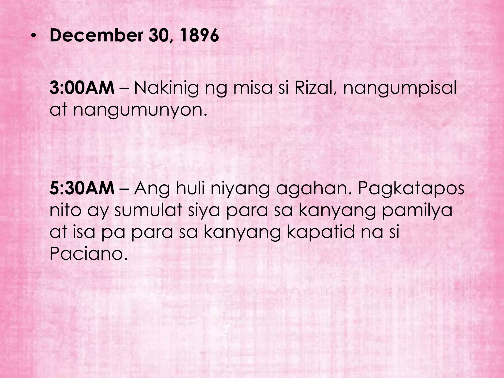 Mga huling araw ni rizal | PPTX
