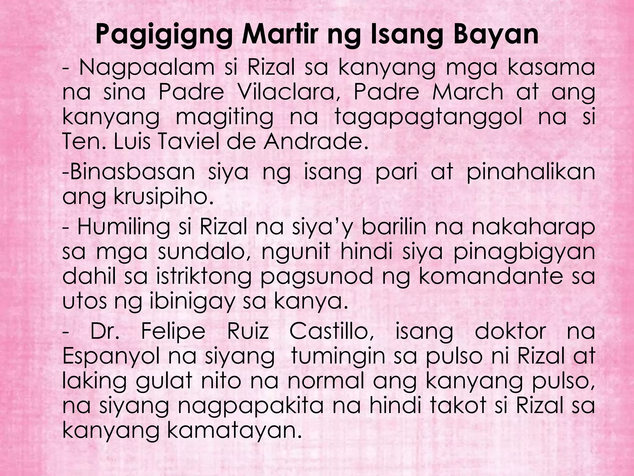 Mga huling araw ni rizal | PPTX