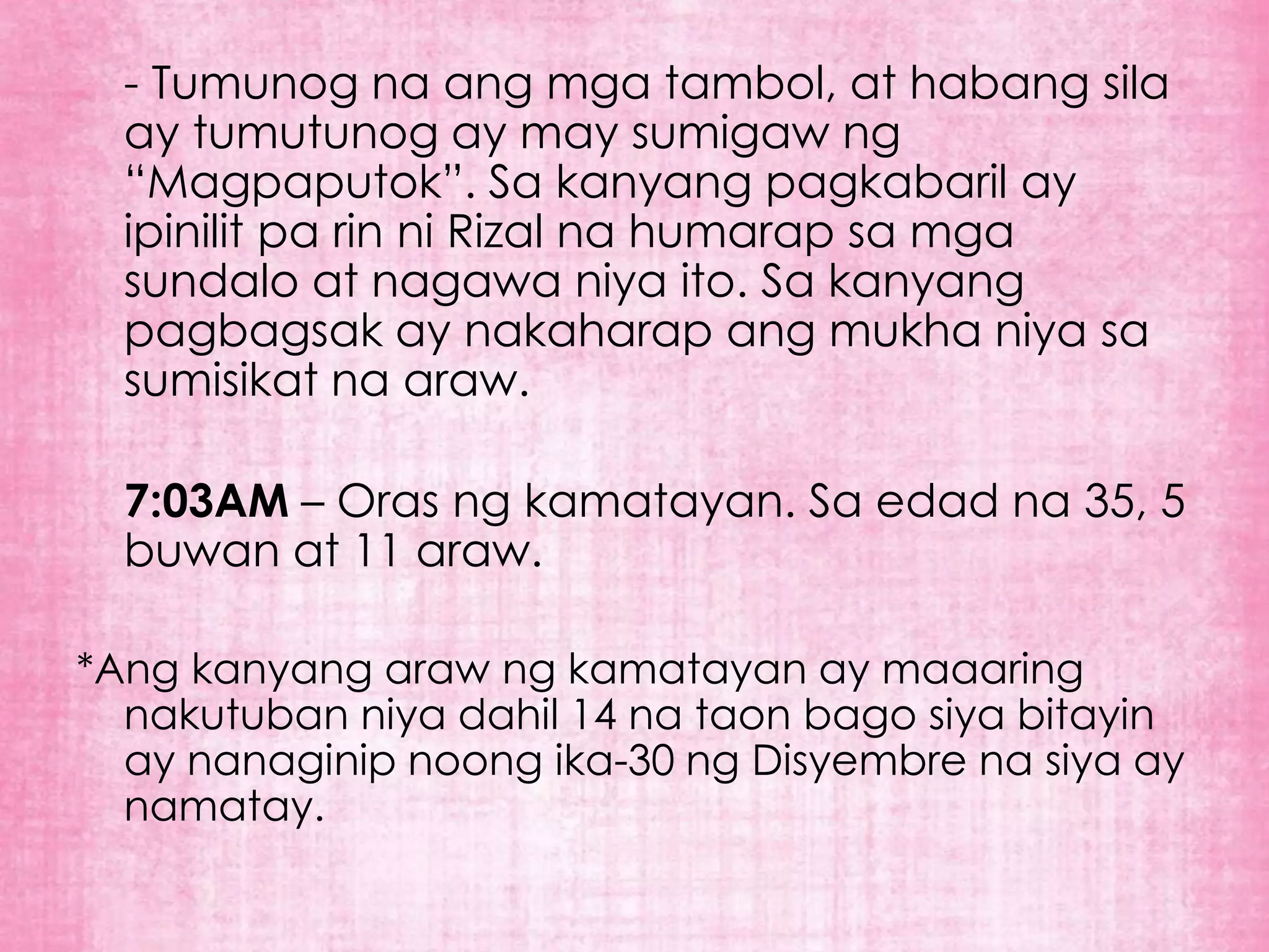 Mga huling araw ni rizal | PPTX