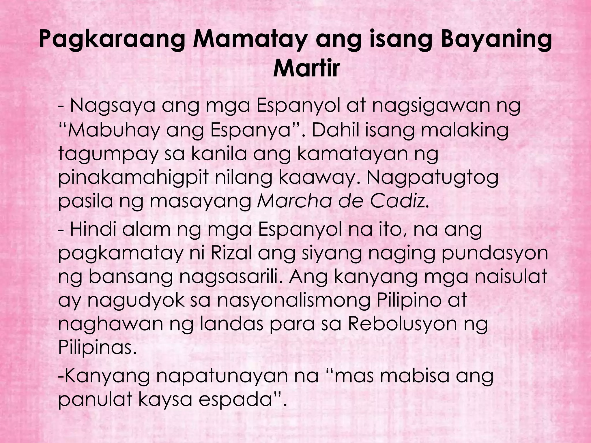 Mga huling araw ni rizal | PPTX