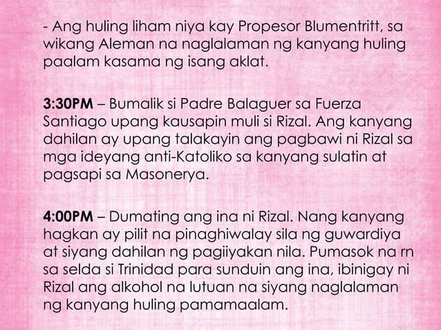 Mga huling araw ni rizal | PPTX