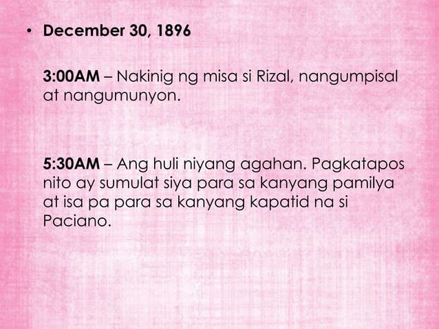 Mga huling araw ni rizal Mga huling araw ni rizal