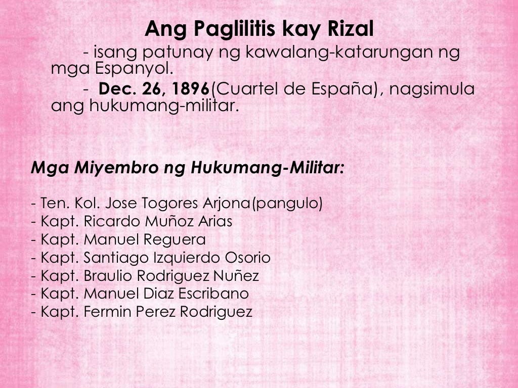 Mga huling araw ni rizal Mga huling araw ni rizal
