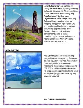 Mga iba't ibang magagandang tanawin sa plipinas | DOCX