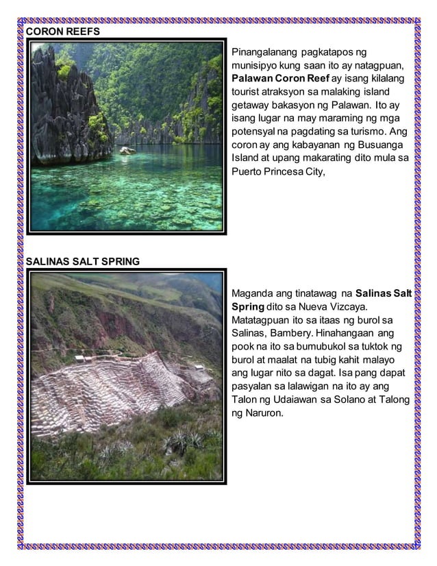 Mga iba't ibang magagandang tanawin sa plipinas | DOCX