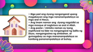 Mga Institusyon sa Komunidad:paaralan,barangay hall,simbahan o mosque ...