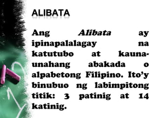 Mga istruktura ng wikang filipino at ang alibata | PDF