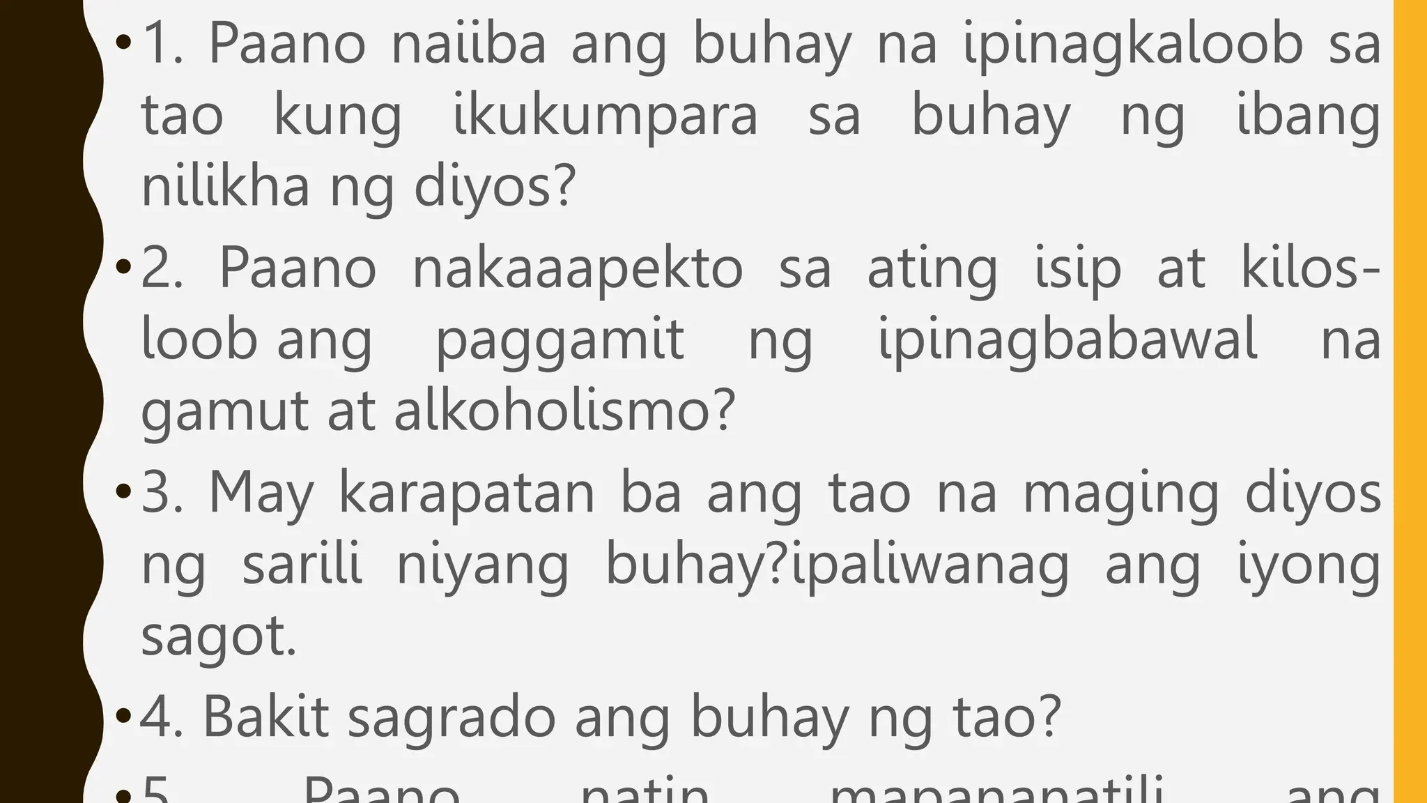 Mga isyung moral tungkol sa buhay.pptx.. | PPTX Mga isyung moral tungkol sa buhay.pptx.. | PPTX