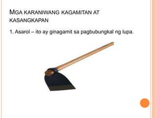 Mga Kasangkapan At Kagamitan Sa Paghahalaman