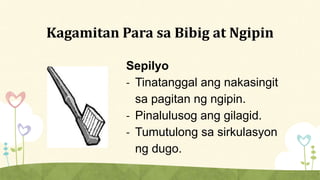 Mga kagamitan sa paglilinis at pag aayos ng katawan | PPTX